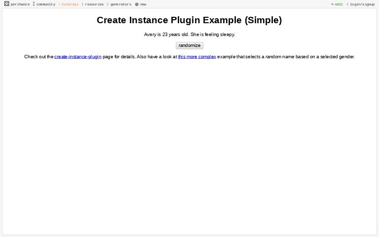 Create Instance Plugin Example Simple 