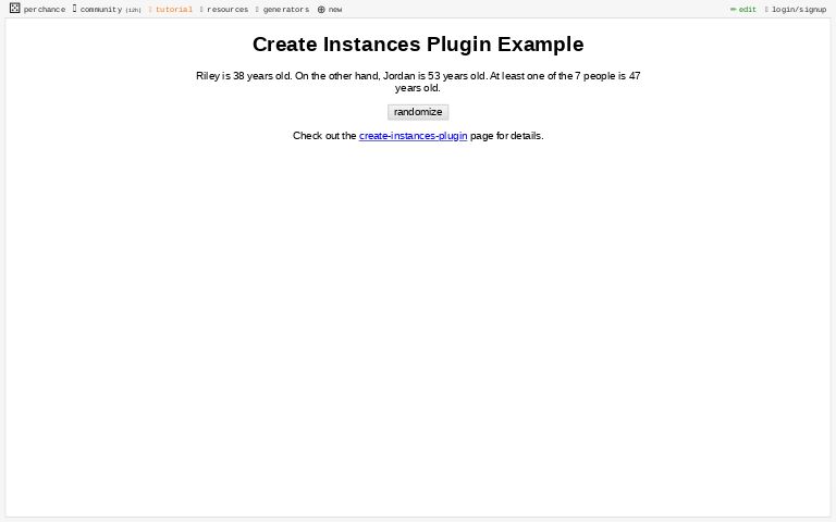 Create Instances Plugin Example Simple