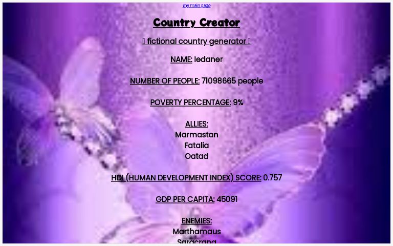Country Creator ― Perchance Generator