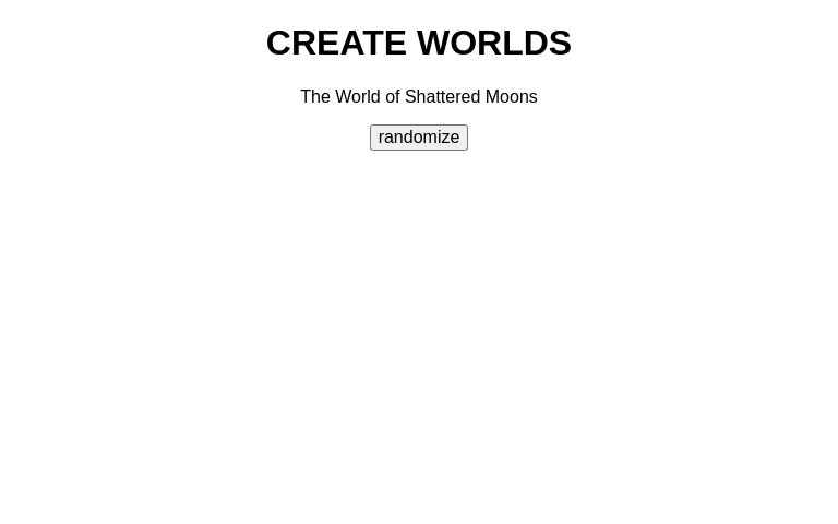 CREATE WORLDS ― Perchance Generator