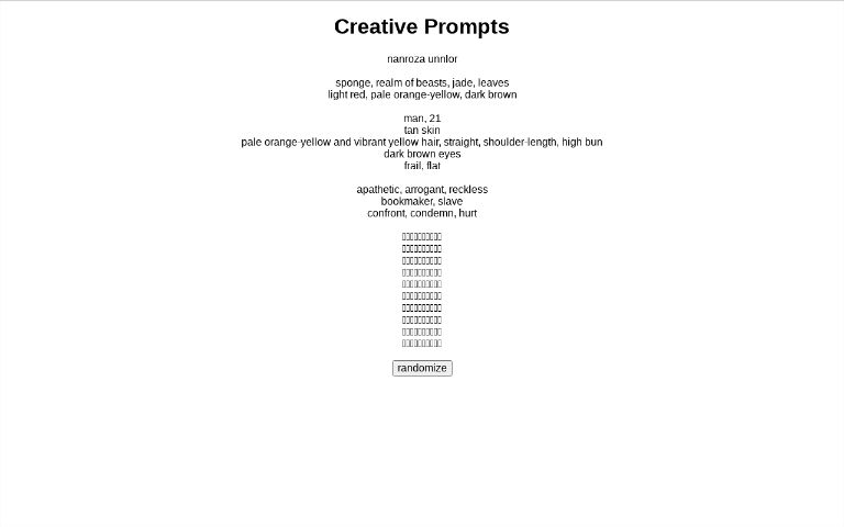 Creative Prompts ― Perchance Generator
