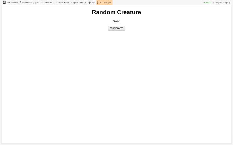 Random Creature ― Perchance Generator