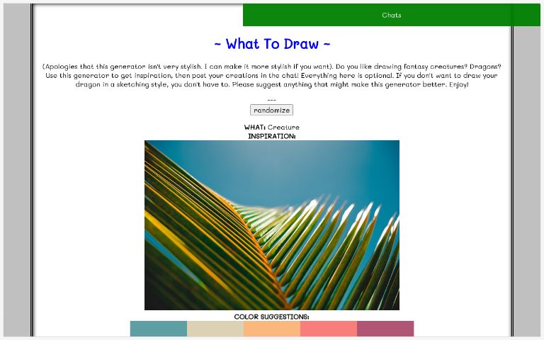 ~ What To Draw ~ ― Perchance Generator