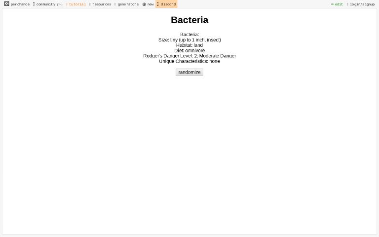 Bacteria ― Perchance Generator