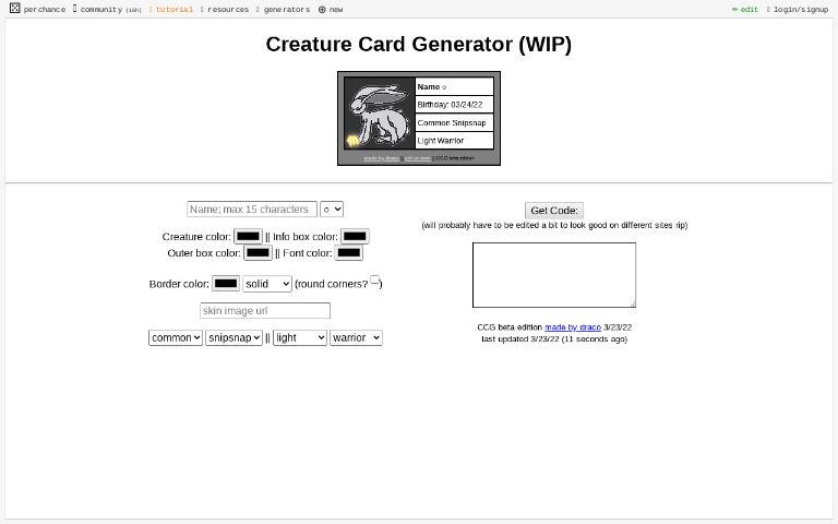 Creature Card Generator (WIP)