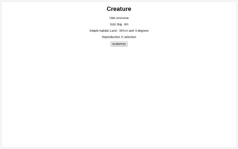 Creature ― Perchance Generator