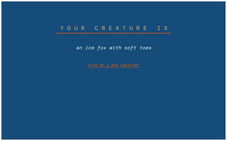 creature maker ― Perchance Generator