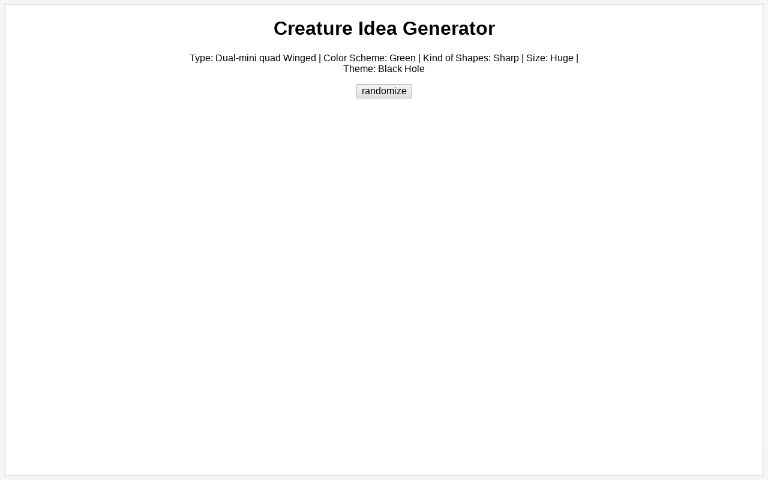 Creature Idea Generator