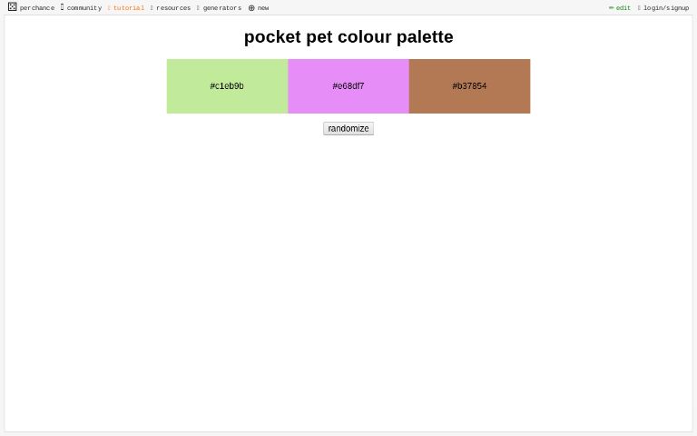 pocket pet colour palette ― Perchance Generator