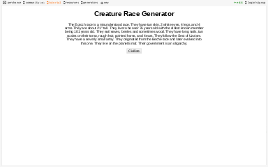 Creature Race Generator