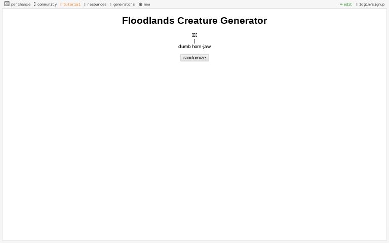 Floodlands Creature Generator