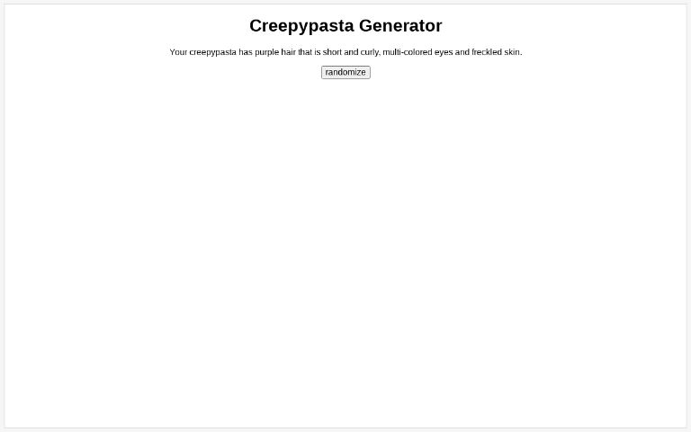 Creepypasta Generator