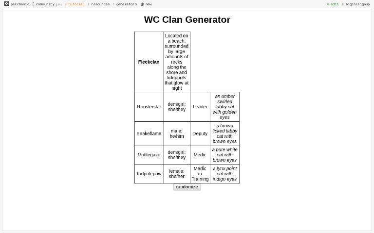 WC Clan Generator