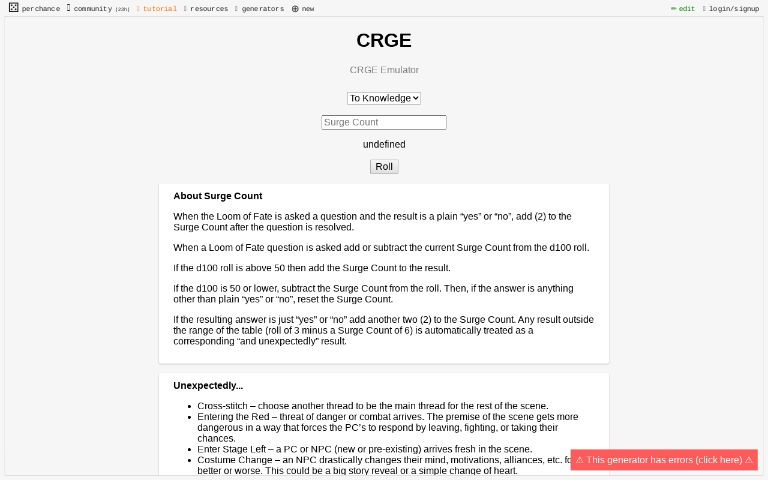 CRGE ― Perchance Generator