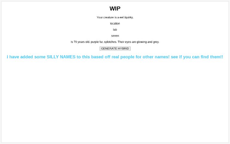 WIP ― Perchance Generator