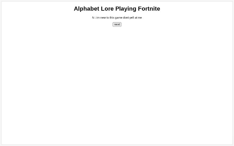 Alphabet Lore Playing Fortnite ― Perchance Generator