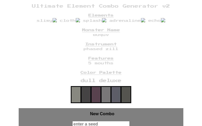 Element Combo Generator V2