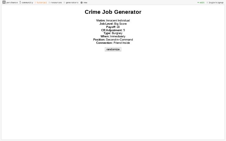 Crime Job Generator