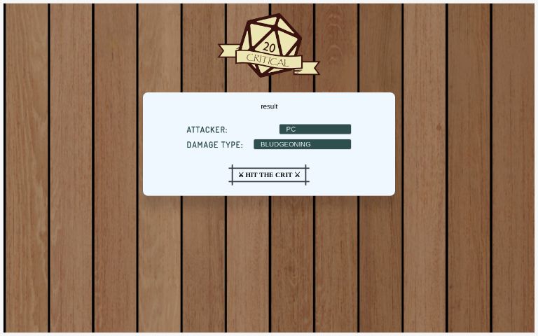 Critical Hits Gen ― Perchance Generator