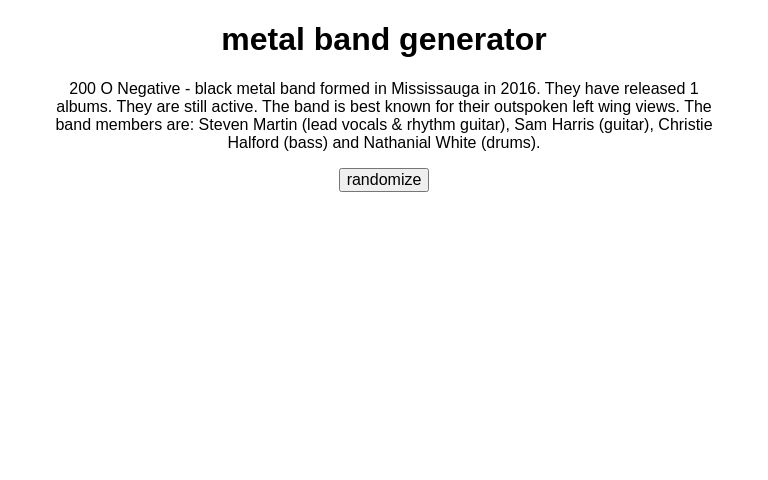 metal band generator