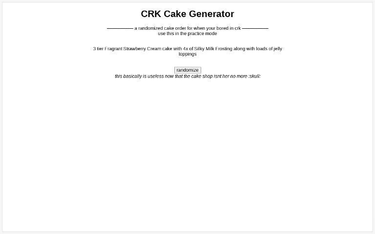 CRK Cake Generator