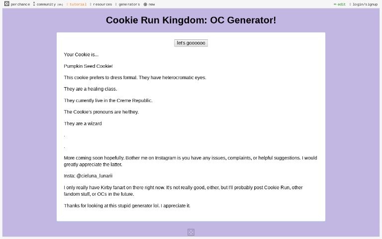 Cookie Run Kingdom: OC Generator!