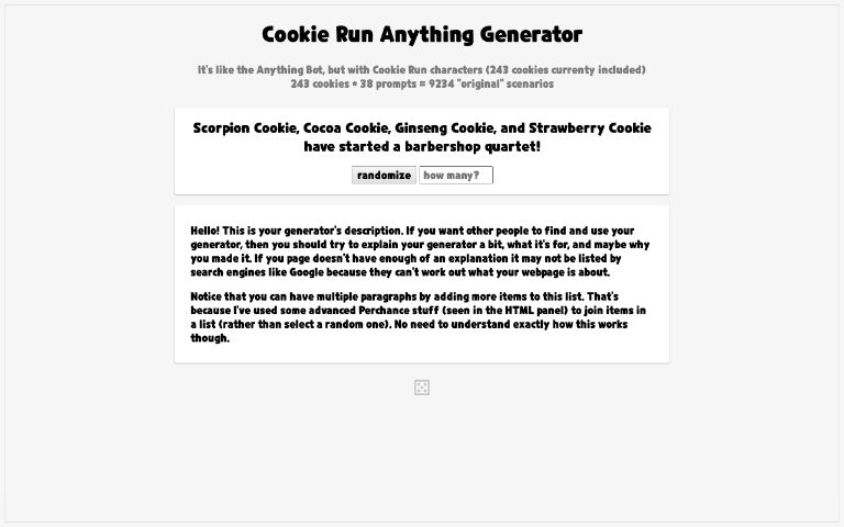 Cookie Run Anything Generator