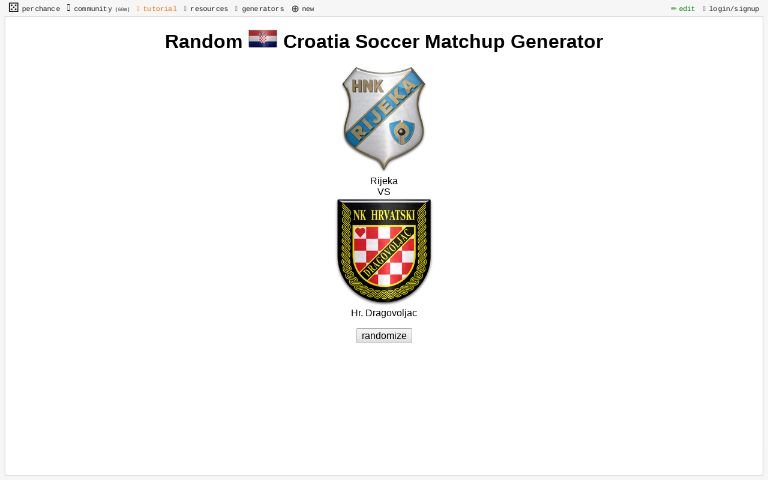 Random Croatia Soccer Matchup Generator