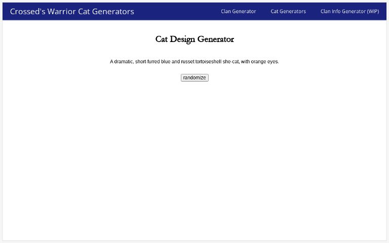 Crossed Cat Design ― Perchance Generator