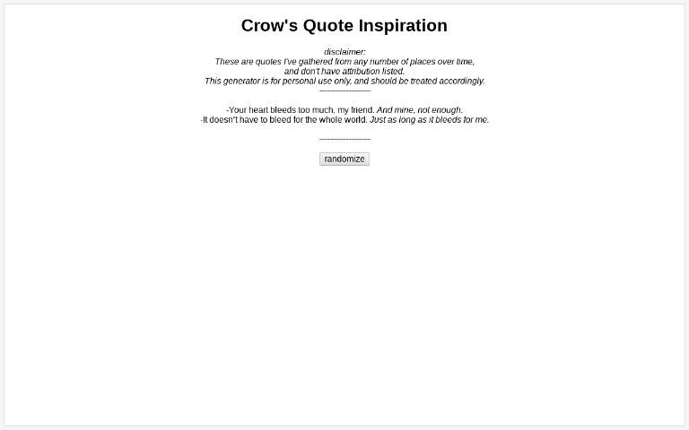 Crow's Quote Inspiration ― Perchance Generator