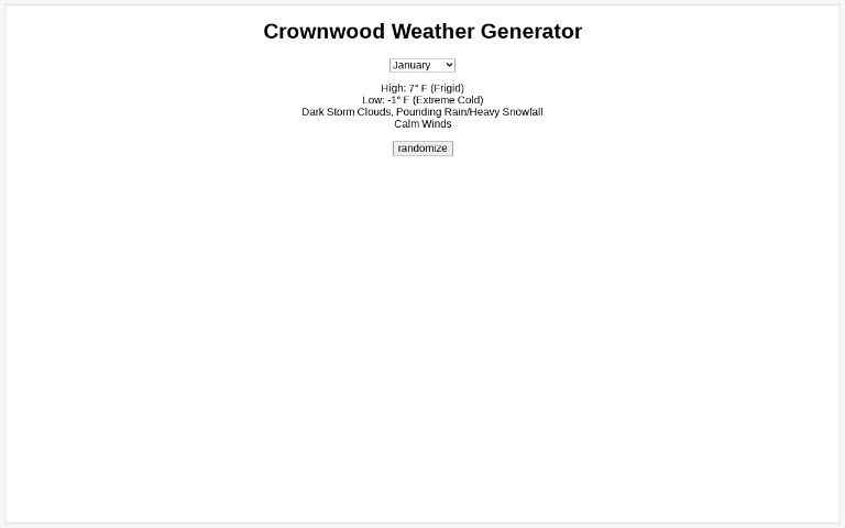 Crownwood Weather Generator