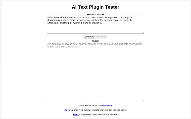 AI Text Plugin Tester