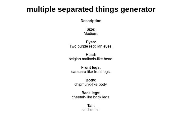 multiple separated things generator