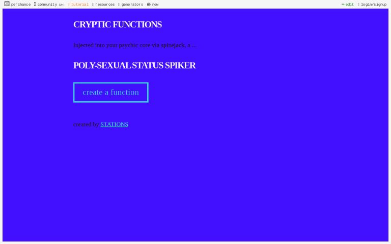 Cryptic Functions ― Perchance Generator