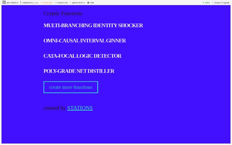 Cryptic Functions ― Perchance Generator