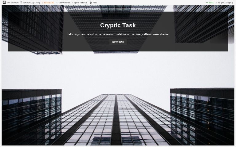 Cryptic Task ― Perchance Generator