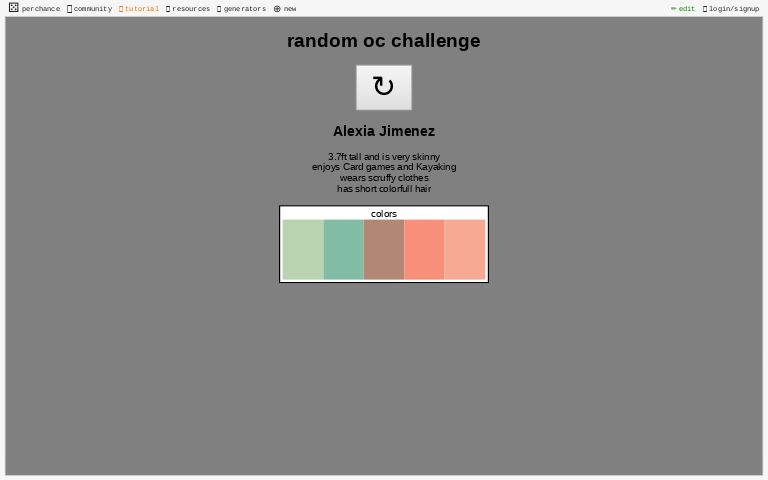 random oc challenge ― Perchance Generator