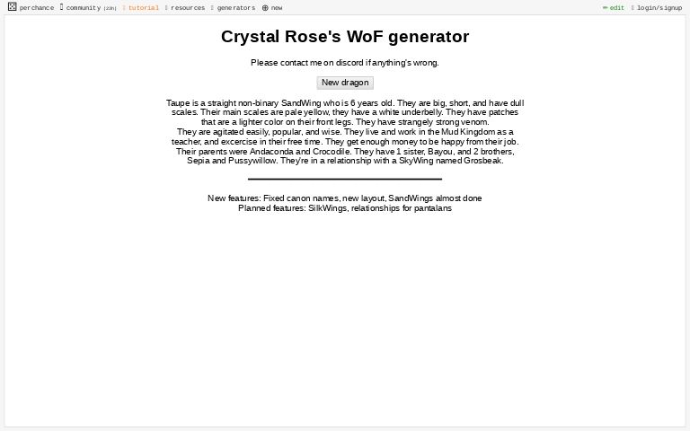 Crystal Rose's WoF generator