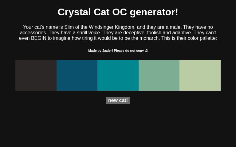 Crystal Cat OC generator!