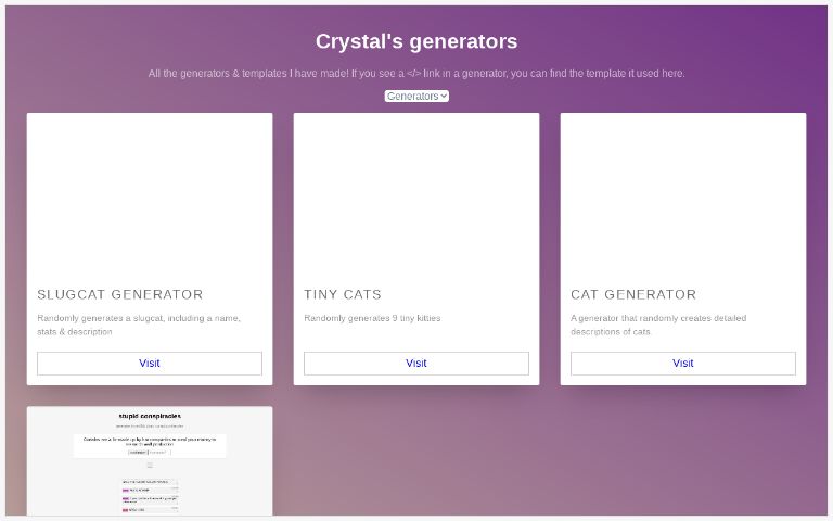 Crystal's generators