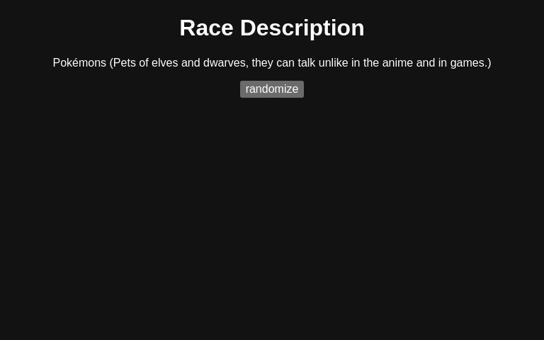 Race Description ― Perchance Generator