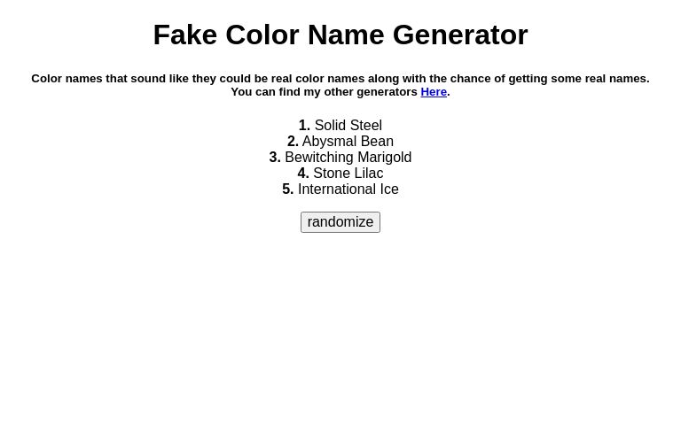Fake Color Name Generator