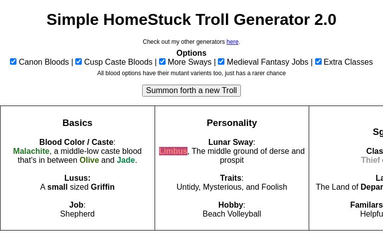 Simple HomeStuck Troll Generator 2.0