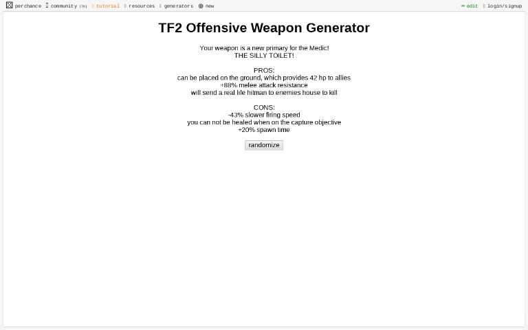 TF2 Offensive Weapon Generator