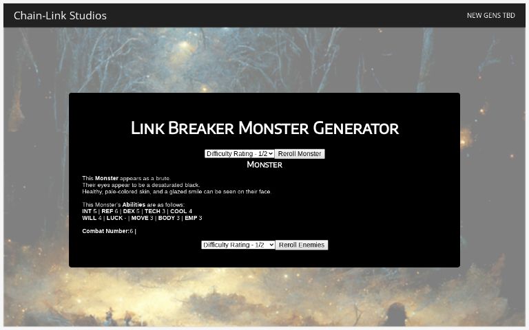 Link Breaker Monster Generator