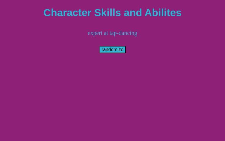 Character Skills and Abilites ― Perchance Generator