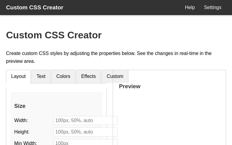 Custom CSS Creator ― Perchance Generator