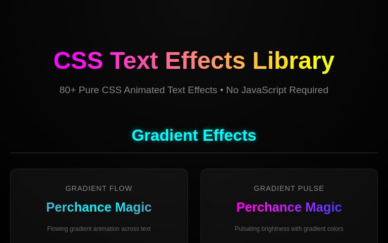 CSS Text Effects Library ― Perchance Generator