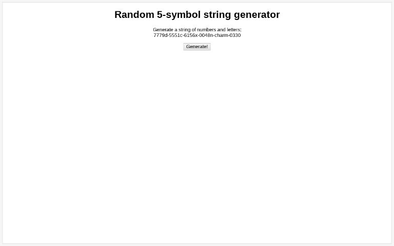Random 5-symbol string generator
