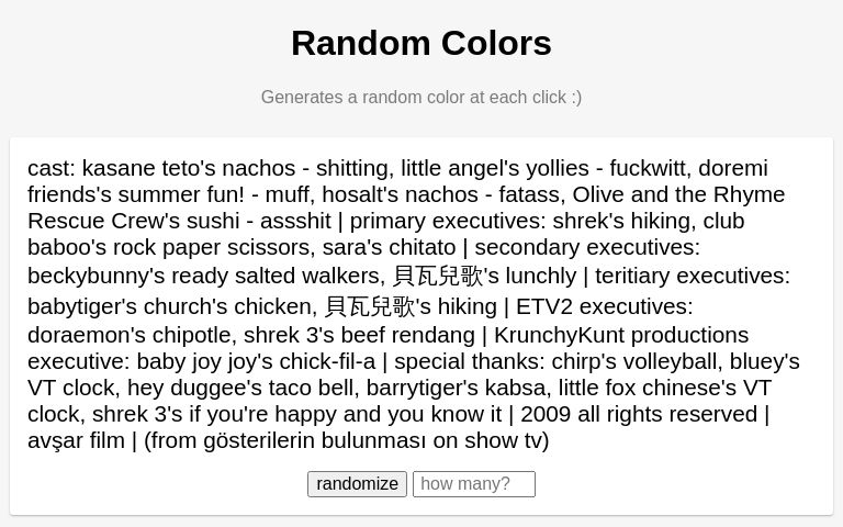 Random Colors ― Perchance Generator